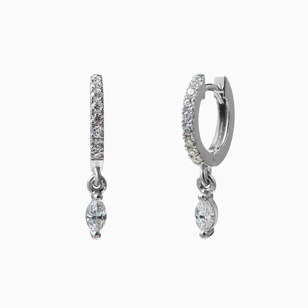 Diamond Huggies with Fancy Drop – Politia Jewelry